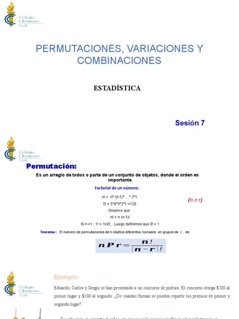 Sesion N°07 Iiit Permutación Variación Y Combinación Pdf