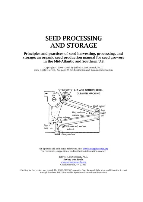 pdf seed processing and storage principles and practices of seed