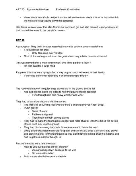 ART 201 Page 20 Google Docs ART 201 Roman Architecture Professor