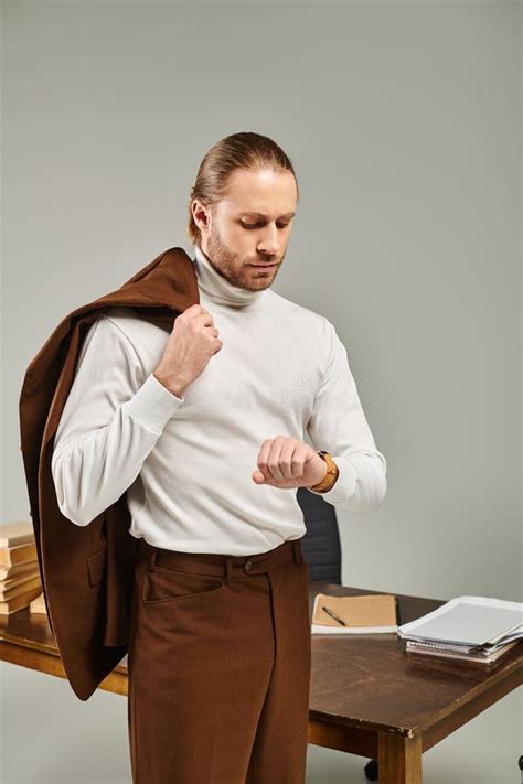 Good Looking Bearded Man In Elegant Stock Image Image Of Elegant