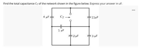 Solved Find The Total Capacitance Ct Of The Network Shown In