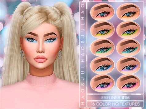 JUL HAOS COSMETICS EYELINER 56 Sims 4 Cc Custom Content Makeup