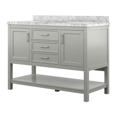Design Element Affinity 49 Bath Vanity In Gray With Carrara White