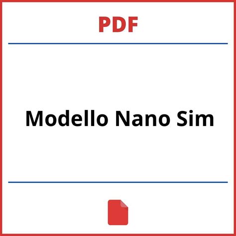 Modello Nano Sim Pdf