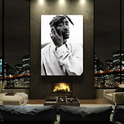 2 Pac Tupac Shakur Canvas Wall Art Tupac Wall Art Rapper Star Hip