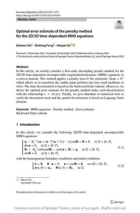 optimal error estimate of the penalty method for the 2d 3d time