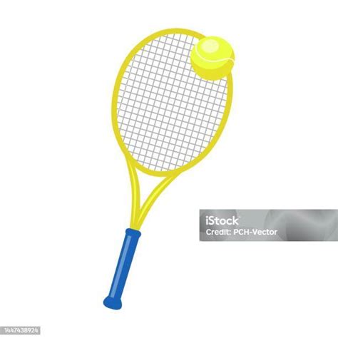 테니스 라켓과 공 스포츠 개체 또는 장비 평면 벡터 그림입니다 테니스 탁구 배드민턴 라켓 흰색으로 분리된 골프 스틱 테니스에 대한 스톡 벡터 아트 및 기타 이미지 Istock
