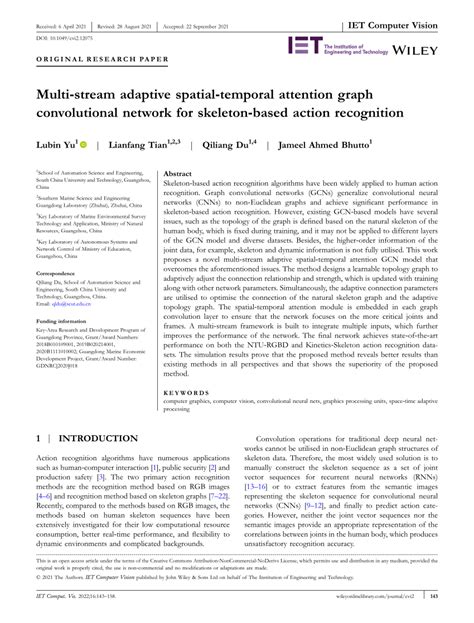 Pdf Multi‐stream Adaptive Spatial‐temporal Attention Graph