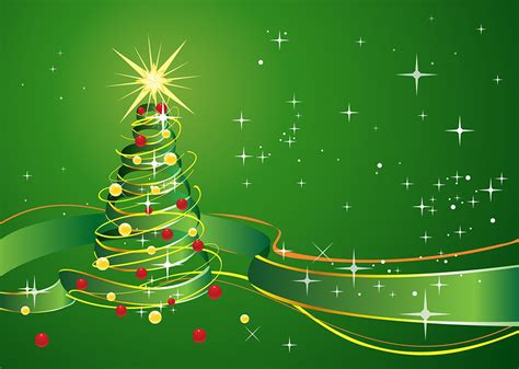 Bezierinfoベジェインフォ 緑のリボンで描くクリスマスツリーの背景 Christmas Background With Star