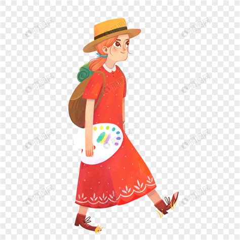 야외 스케치 소녀 Png 일러스트 무료 다운로드 Lovepik