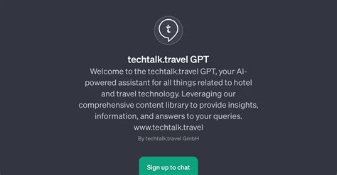 Techtalk Travel GPT Hotel Technology Guidance TAAFT