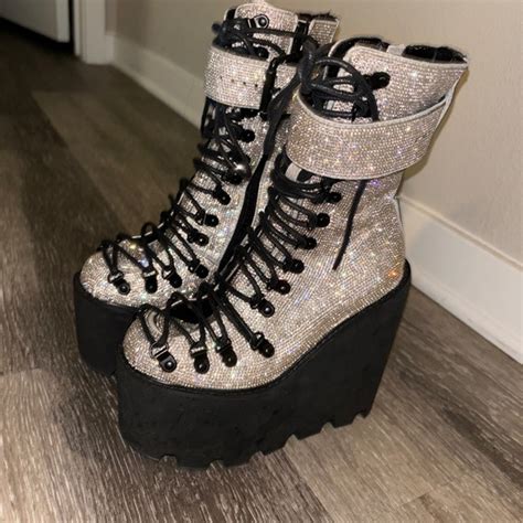 Dolls Kill Shoes Dolls Kill Club Exx Rhinestone Boots Poshmark