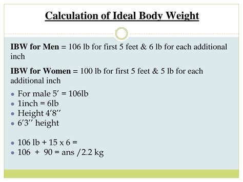 SOLUTION Calculation Of Ideal Body Weight Studypool