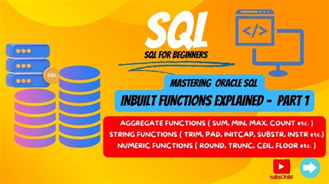 Sql Basics Part 5 Inbuilt Functions Chapter 1 Aggregate Strings