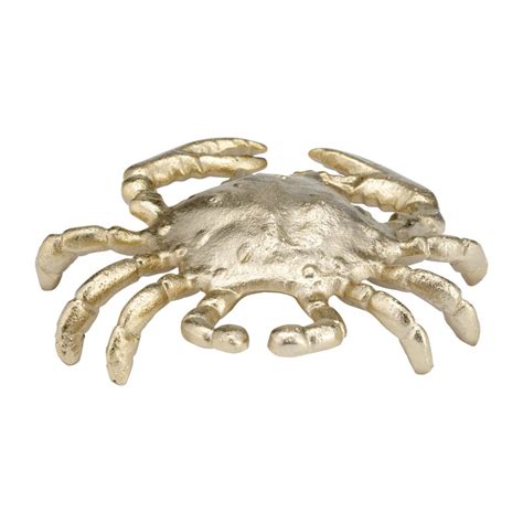 Mercer41 7 Metal Crab Sculpture Contemporary Champagne Gold Decorative