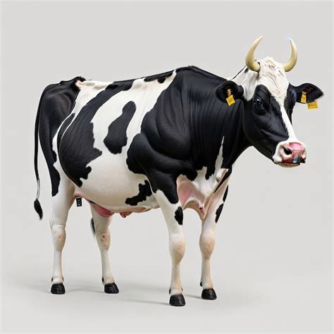 Vaca Sobre Fondo Blanco Foto Premium