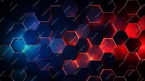 Premium Photo Dark Blue Red Vector Layout With Hexagonal Shapes Illustration Of Colored