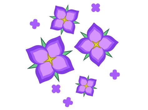 ポップなタッチの紫色の紫陽花のイラスト イラスト無料・かわいいテンプレート