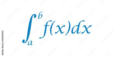 Integral Of Function Symbol Mathematics Vector Illustration Isolated On