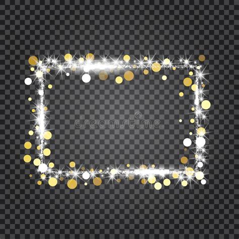 Marco De Oro Con Efectos Luminosos Bandera Brillante Del Rect Ngulo En