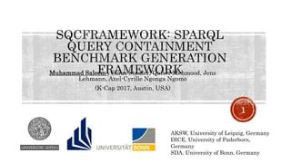 SQCFramework SPARQL Query Containment Benchmark Generation Framework