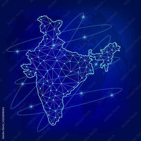 Global Logistics Network Concept Communications Network Map India On
