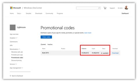 Using Promotional Codes For Your Apps A Walkthrough And Suggested Uses Windows Developer Blog