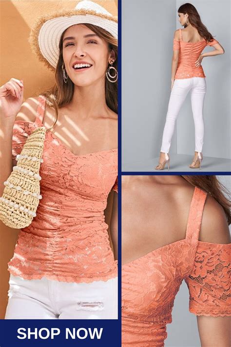 Coral Reef Cold Shoulder Lace Top Lace Cold Shoulder Top Lace