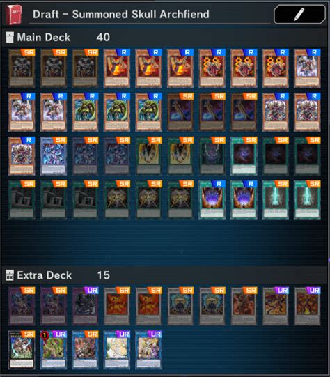 Looking For Advice Making A Summoned Skull Archfiend Deck For Fun And