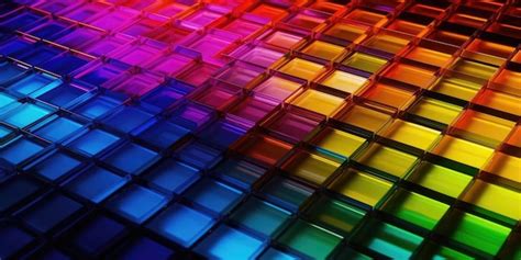 Premium AI Image Colorful Matrix Of Colored Glass Squares