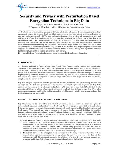 Pdf Security And Privacy With Perturbation Based Encryption Technique