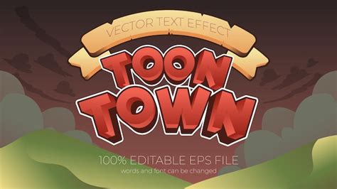 Premium Vector Editable Toon Town Text Effect Style EPS Editable Text
