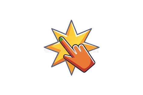 Cartoon Hand Cursor Clicking With Vibrant Splash Effect Concept Of