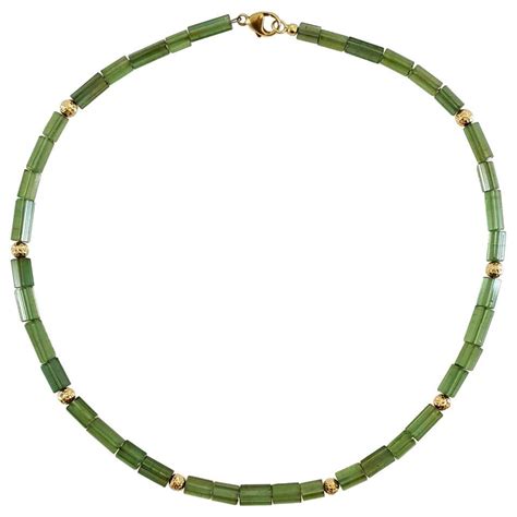 Tourmaline Bead Yellow Gold Necklace For Sale At 1stdibs