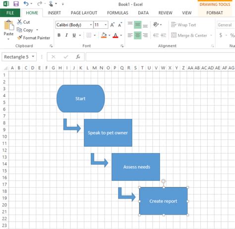 Excel Create Flow Chart Flowchart Excel Make Chart Add Shapes Connect Continue Until Lines