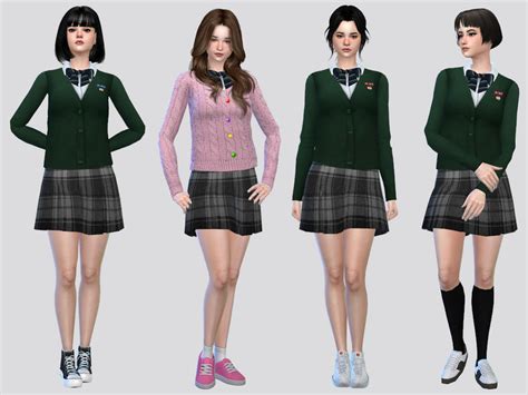 The Sims Resource Hyosan High Uniform Onjo In 2022 Sims 4 Mods
