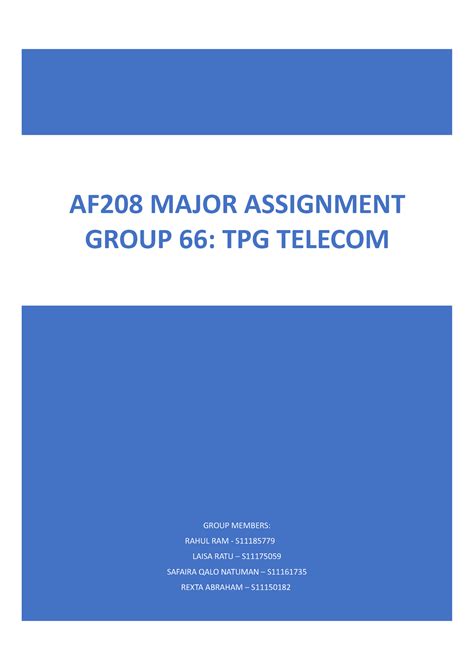 Af208 Major Assignment Group Members Rahul Ram S Laisa Ratu S