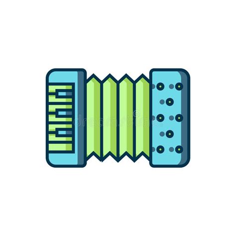Filled Outline Musical Instrument Accordion Icon Isolated On White