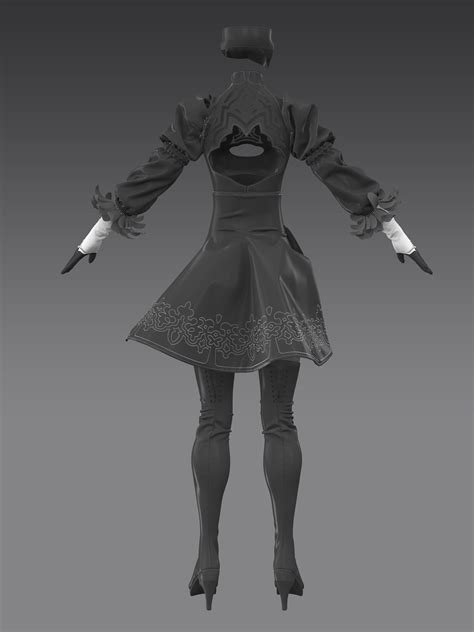 Artstation 2b Nier Automata Dress Marvelous Designer Clo Game