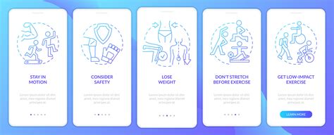 Keeping Joints Healthy Tips Blue Gradient Onboarding Mobile App Screen