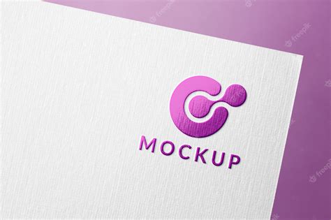 Premium Psd Cut Out Logo Mock Up On Paper