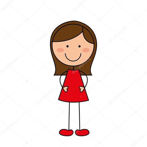 Cartoon Girl Icon — Stock Vector © Yupiramos 116833116