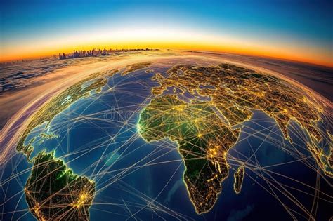 Global Network Interconnected World Nodes Symbolize Unity Digital Globalization Abstract