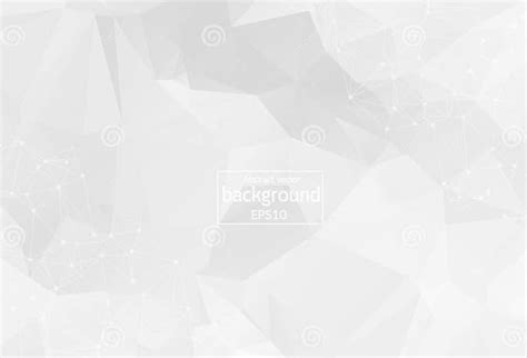 Abstract Low Poly Grey White Technology Vector Background Connection Structure Vector Data