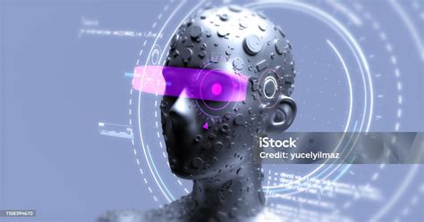 빅 데이터를 분석하는 Ai 미래형 로봇 3d 일러스트 렌더 3차원 형태에 대한 스톡 사진 및 기타 이미지 3차원 형태 4k