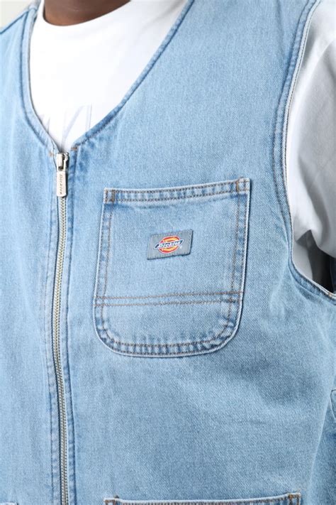 Dickies Smr Denim Vest Light Wash Dk0a4ybalw01 Go Britain