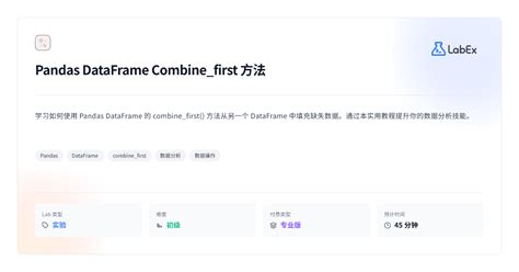 Pandas Dataframe Combine First 数据分析技巧 Labex