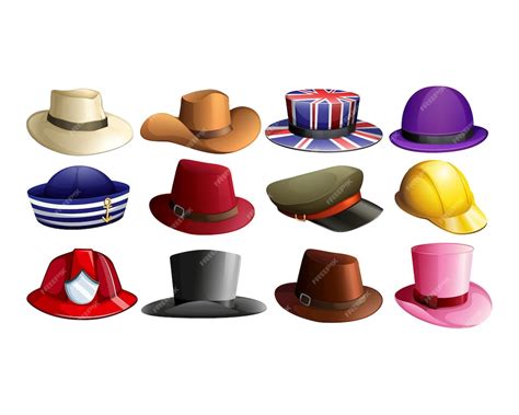 Premium Vector Different Hat Designs Vector Illustration