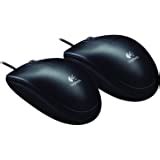 Logitech B Optical Usb Ambidextrous Mouse For Windows Mac And Linux Black Amazon Co Uk
