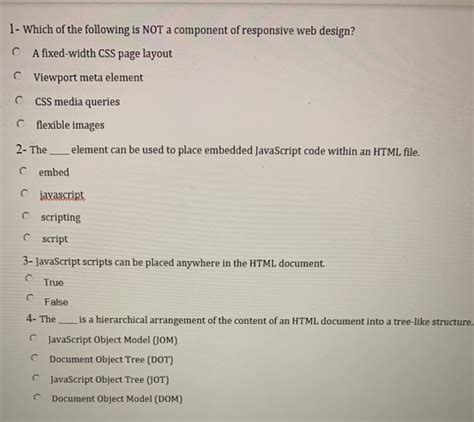 Solved 1 Which Of The Following Is Not A Component Of